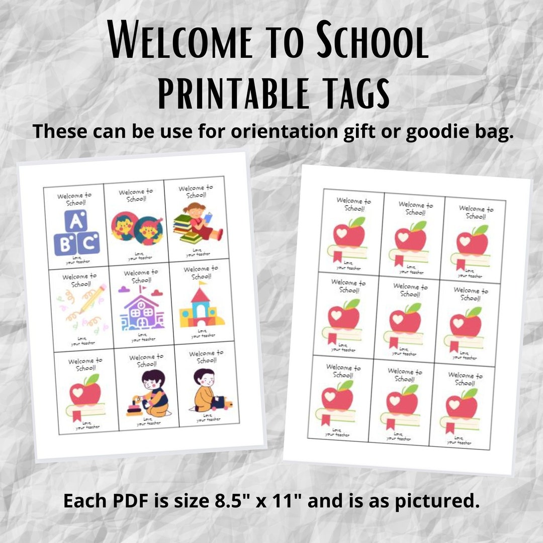 Welcome to School Customizable Gift Tags for Student's Welcome Gift or ...