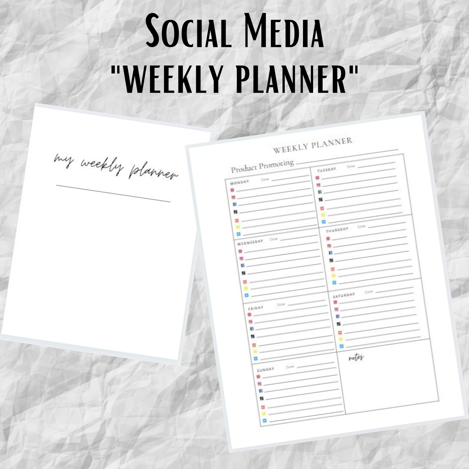 Social Media Weekly Planner Perfect Weekly Planner to Be Sure You Hit ...