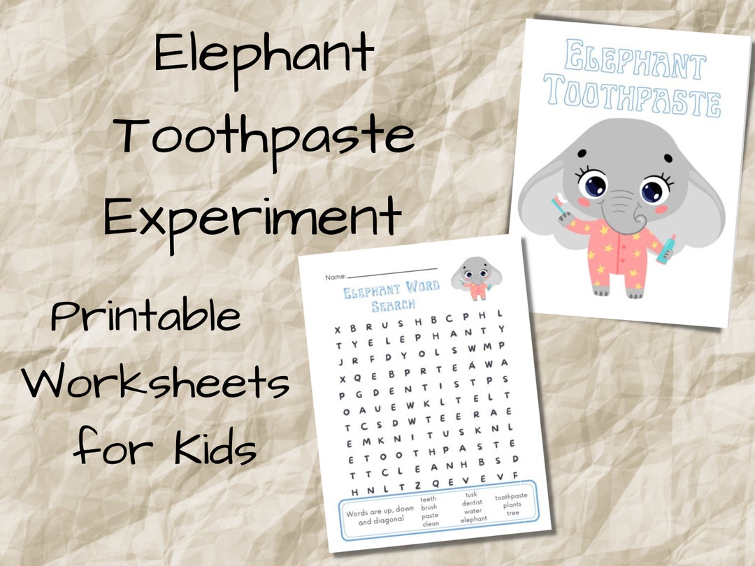 Elephant Toothpaste Science Experiment Worksheets | Experiment ...