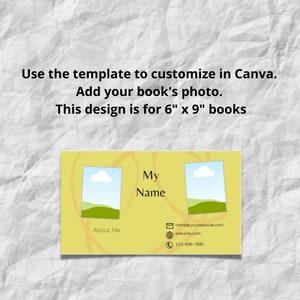 Business Card Template for Authors to Promote 6" X 9" Self-published ...