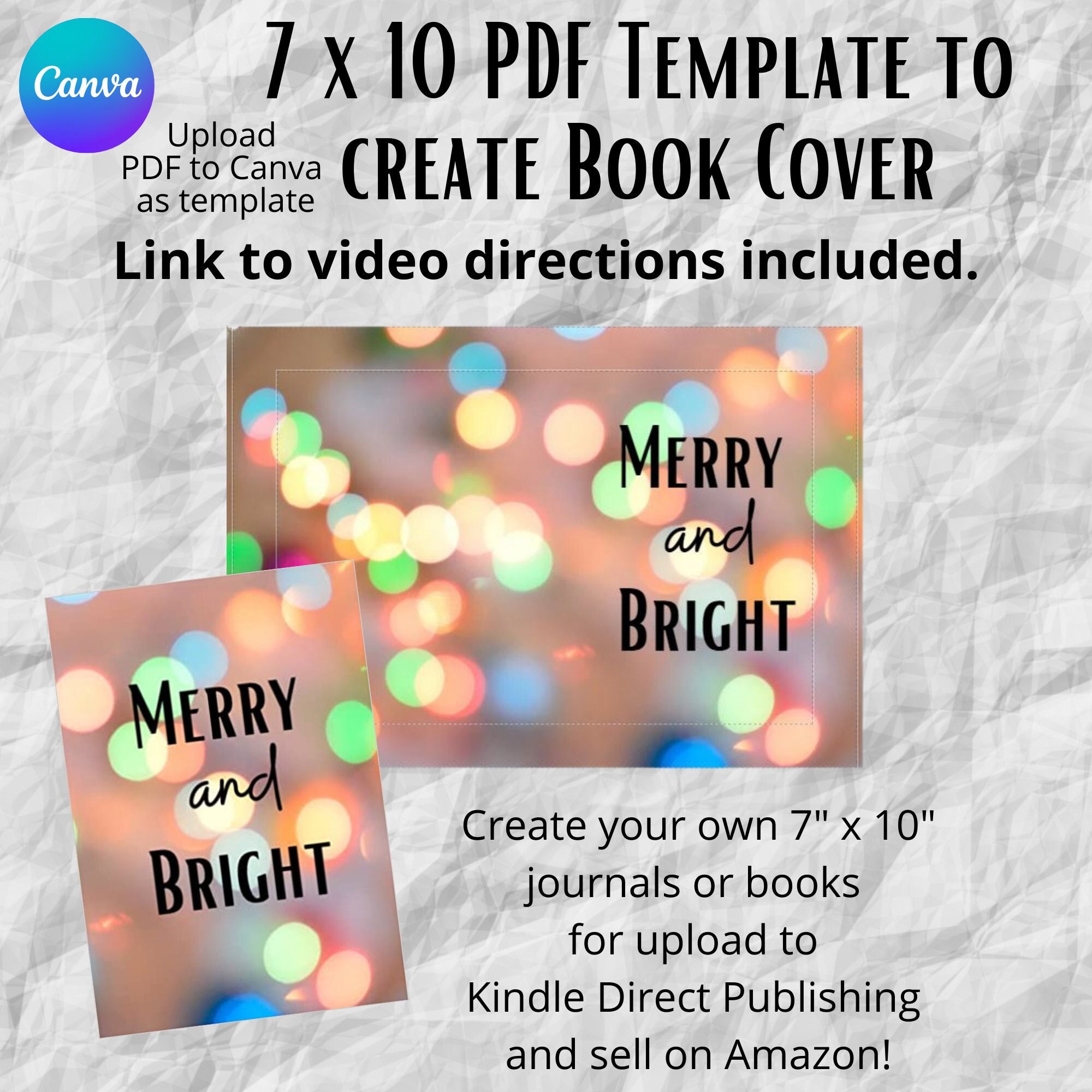 7" X 10" PDF Blank Template for Book Cover for KDP - Etsy