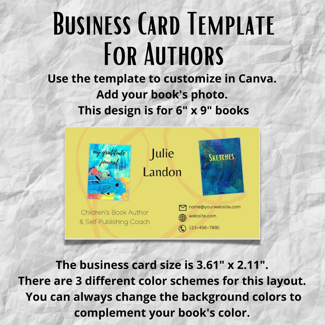 Business Card Template for Authors to Promote 6" X 9" Self-published ...