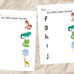 ABC Letter Sound Matching Worksheet for Preschool, Homeschool ...