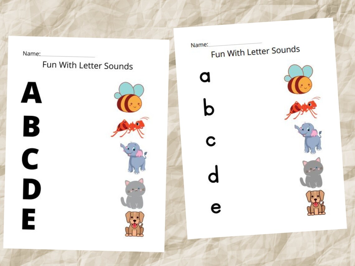 ABC Letter Sound Matching Worksheet for Preschool, Homeschool ...