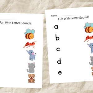 ABC Letter Sound Matching Worksheet for Preschool, Homeschool ...