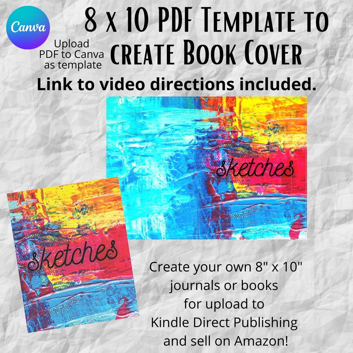 8 X 10 PDF Template for Book Cover for KDP - Create Covers for Books up ...