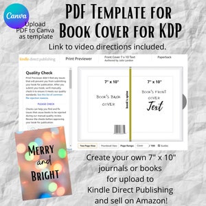 7" X 10" PDF Blank Template for Book Cover for KDP - Etsy