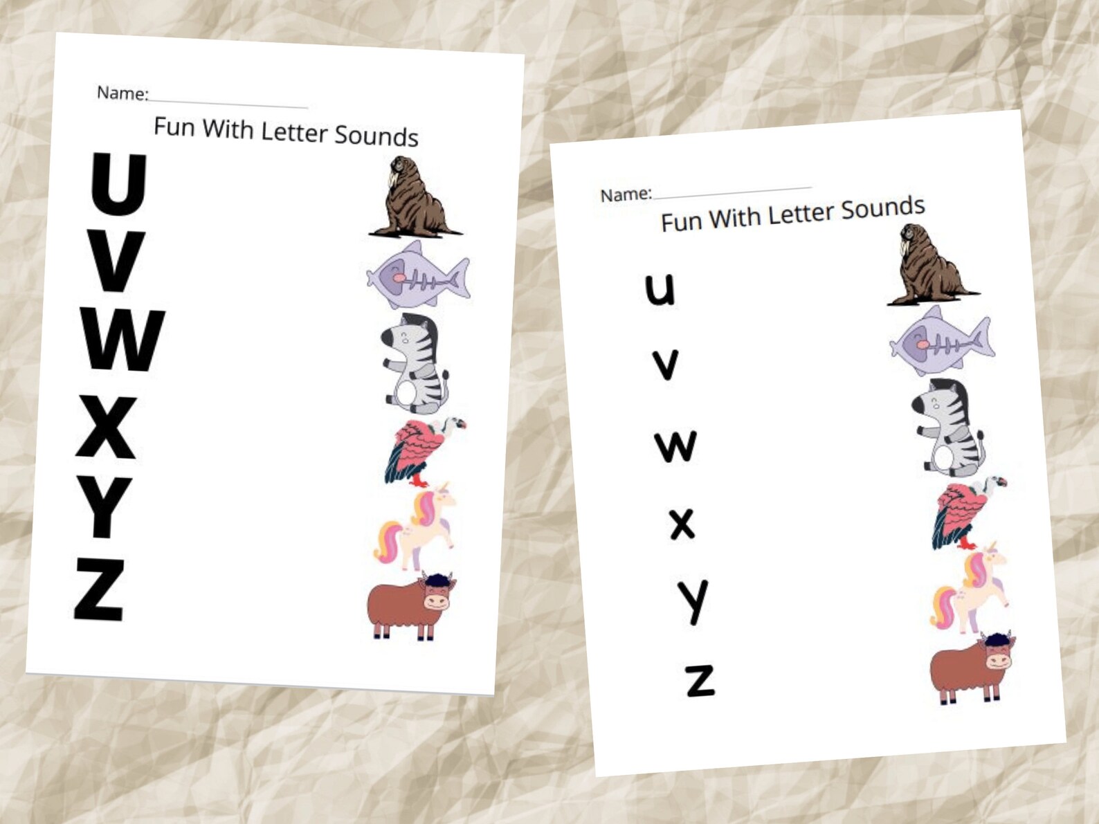 ABC Letter Sound Matching Worksheet for Preschool, Homeschool ...
