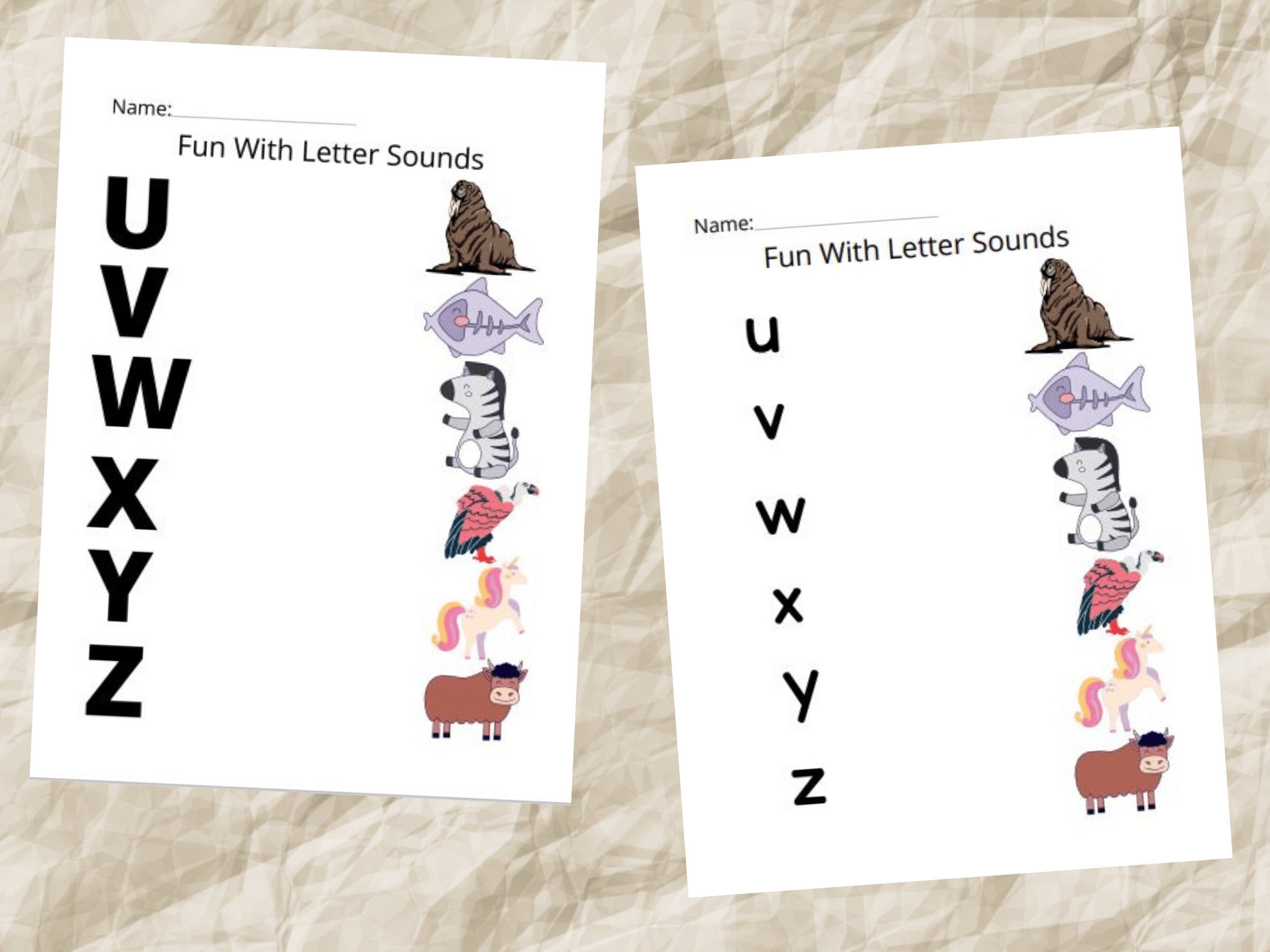 ABC Letter Sound Matching Worksheet for Preschool, Homeschool ...