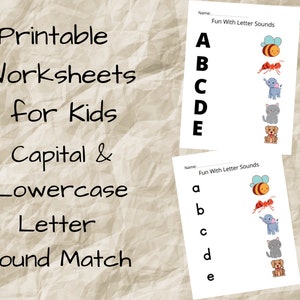 ABC Letter Sound Matching Worksheet for Preschool, Homeschool ...