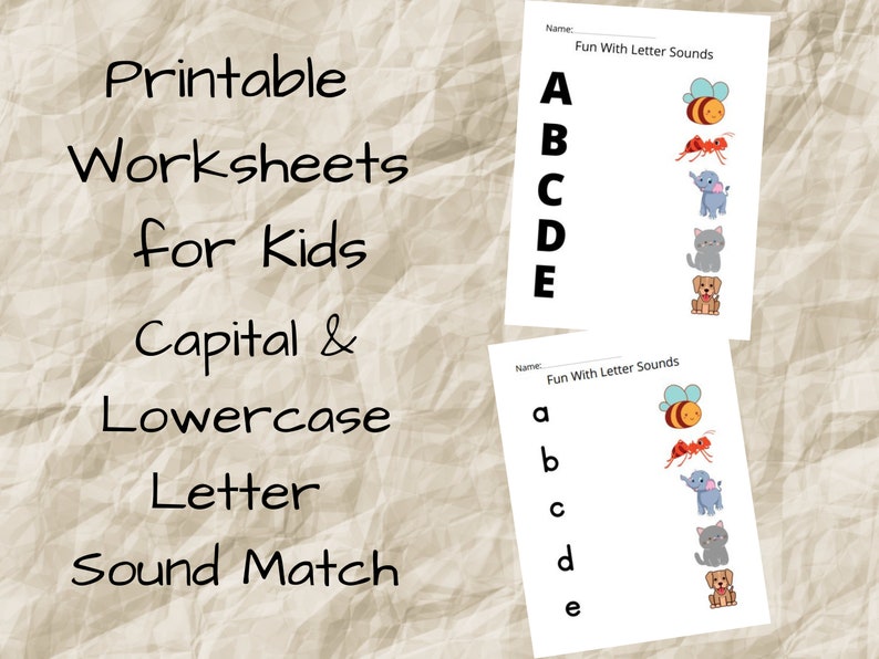 ABC Letter Sound Matching Worksheet for Preschool, Homeschool ...