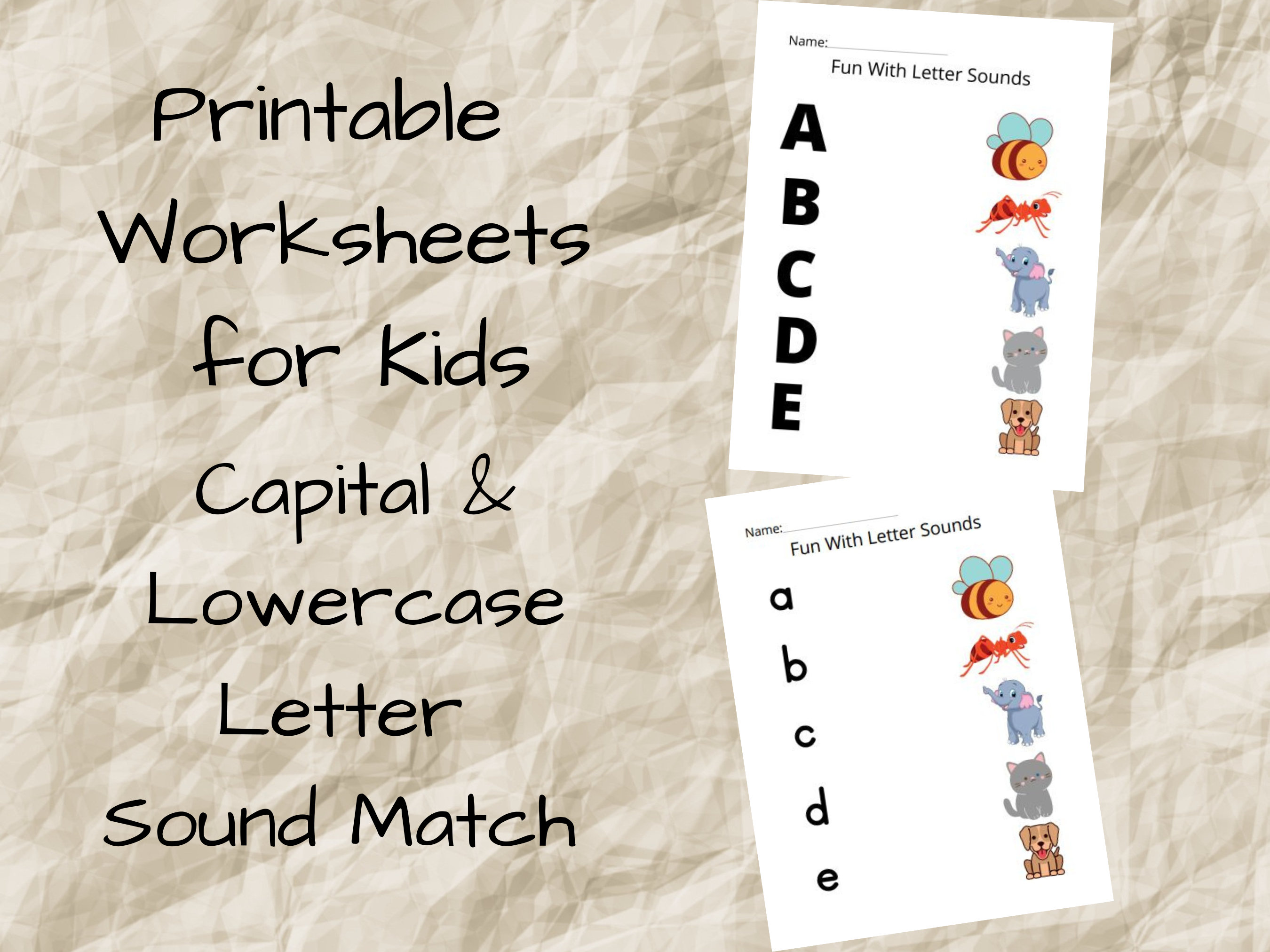 ABC Letter Sound Matching Worksheet for Preschool, Homeschool ...