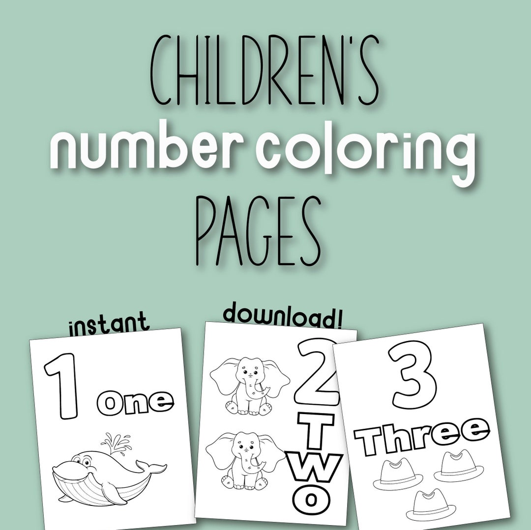 123 Children's Numbers Coloring Book Printable Download - Etsy