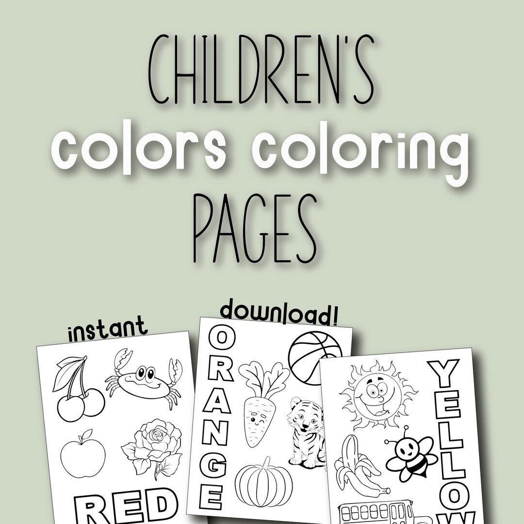 Children's Colors Coloring Book Printable Download - Etsy