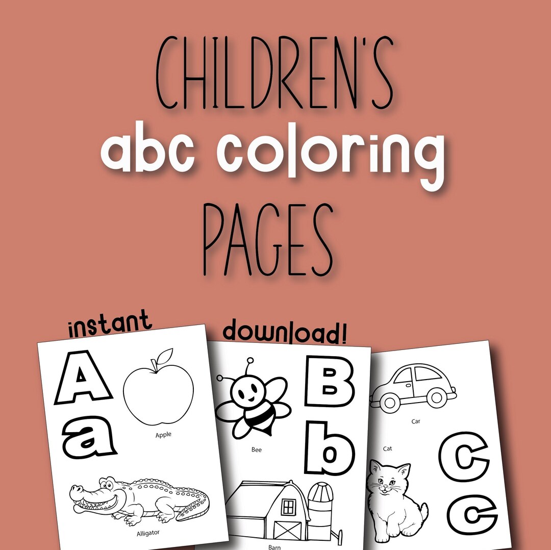 ABC Children's Alphabet Coloring Book Printable Download - Etsy