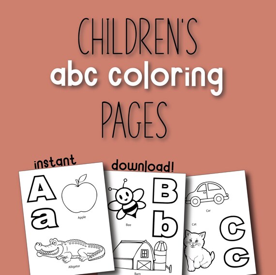 ABC Children's Alphabet Coloring Book Printable Download - Etsy