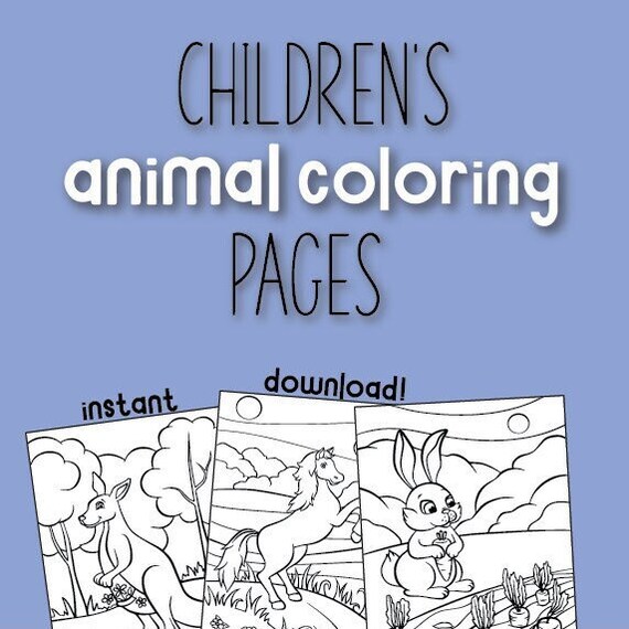 Children's Animal Coloring Book Printable Download - Etsy
