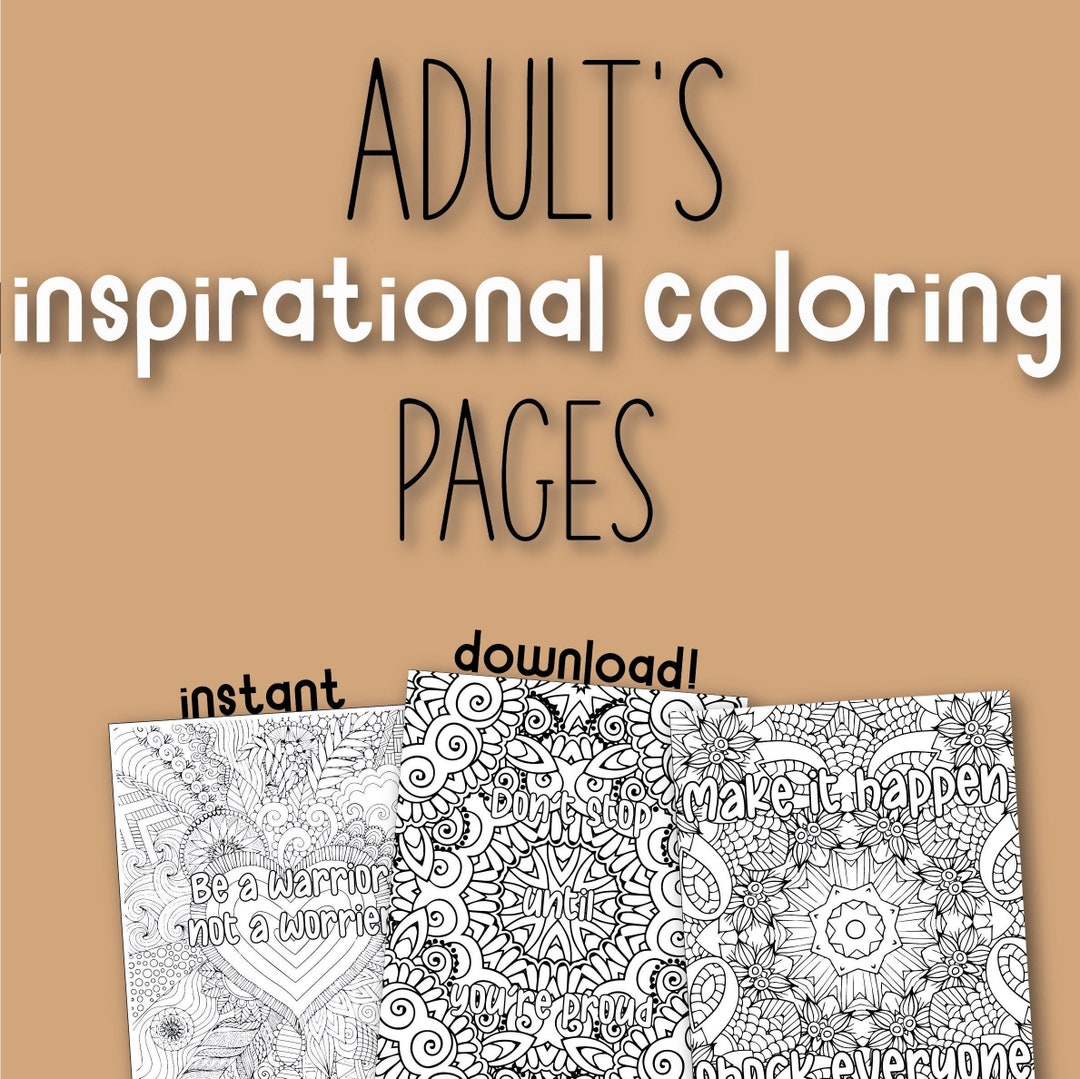 Adult's Inspirational Quotes Coloring Book Printable Download - Etsy
