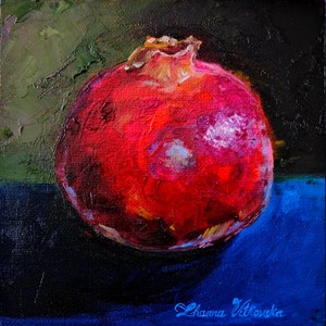 Pomegranate Painting Original Art Fruit Painting Still Life Artwork ...