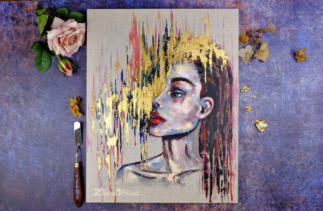 Woman Face Artwork ORIGINAL Art Faceless Portrait Painting Abstract ...