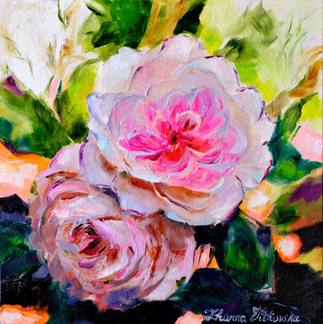 Rose Painting Original Art Oil Painting Roses Bouquet Original Artwork ...