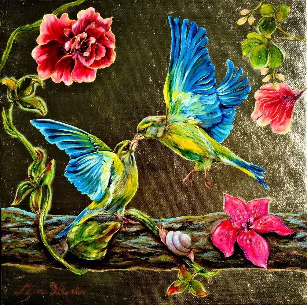 Love Birds Painting Etsy