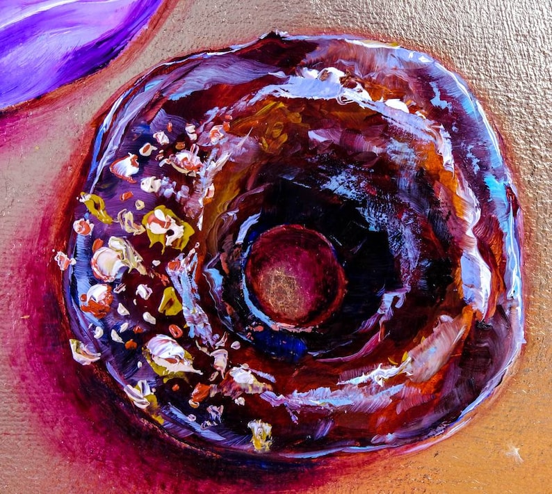 Donut Painting Original Art Food Painting Canvas Art Oil - Etsy
