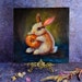 Rabbit Painting Original Art Donut Artwork Oil Painting Original ...