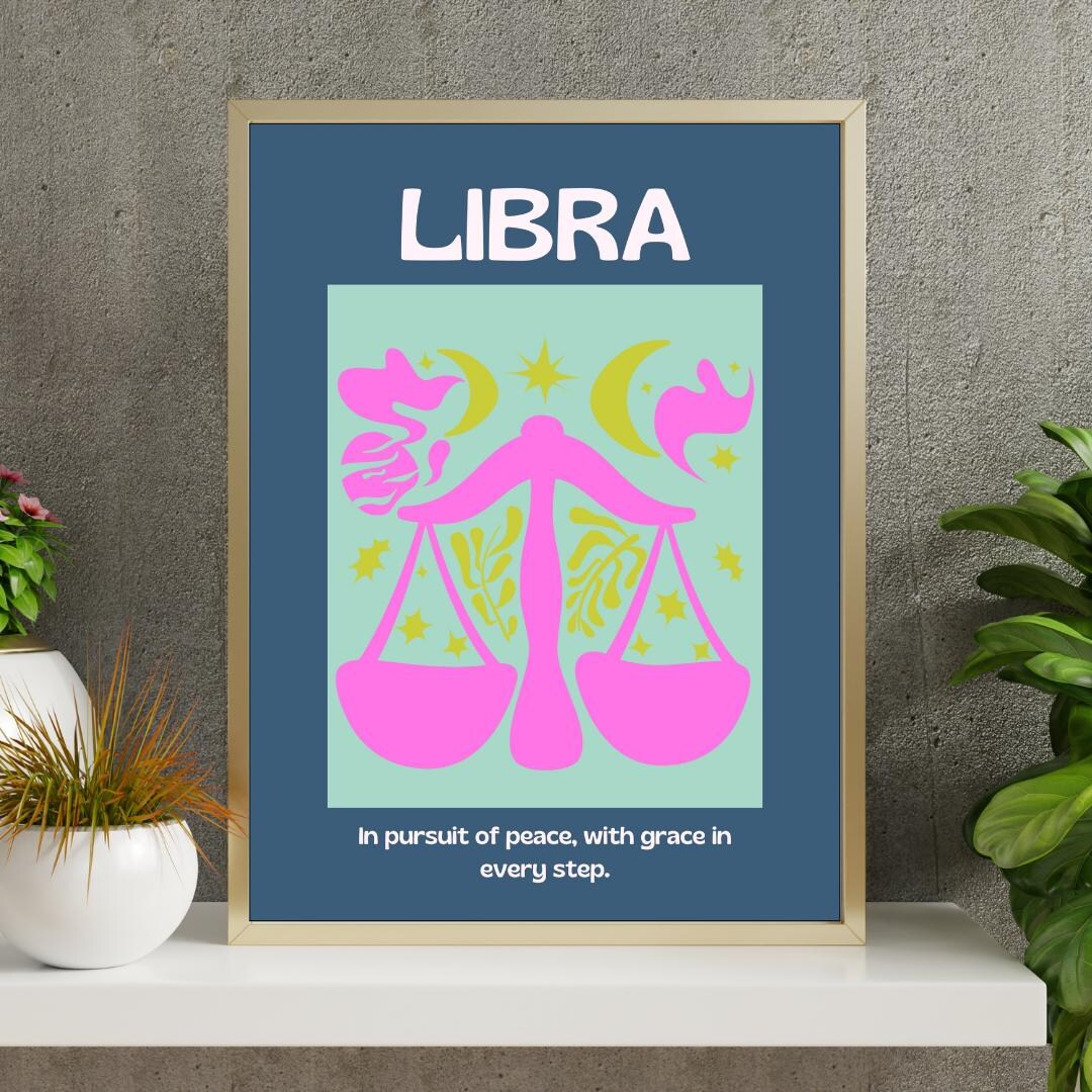 Libra Zodiac Poster - Etsy