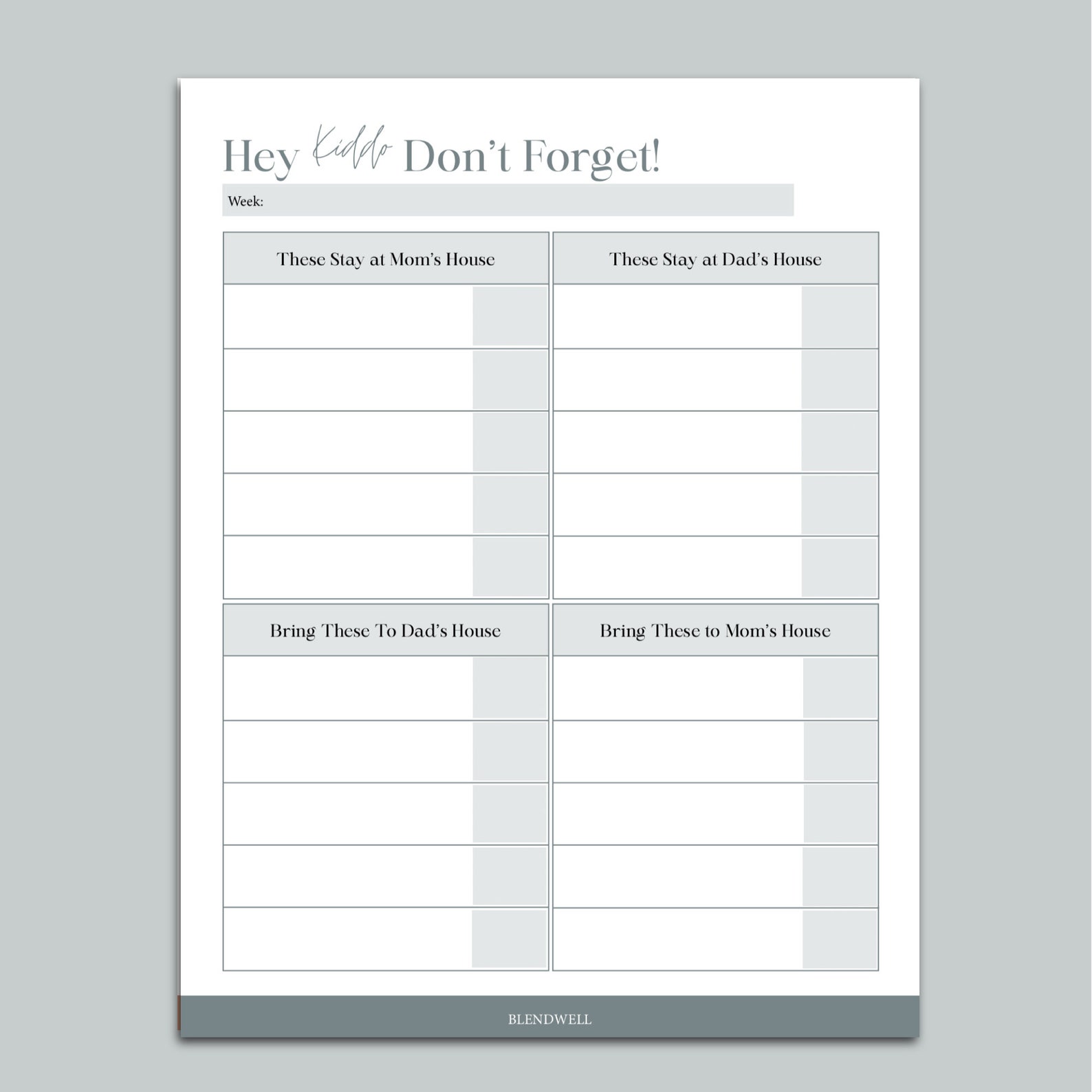 Visitation Planner for Kids, Kid Planner for Moms, Blended Family ...