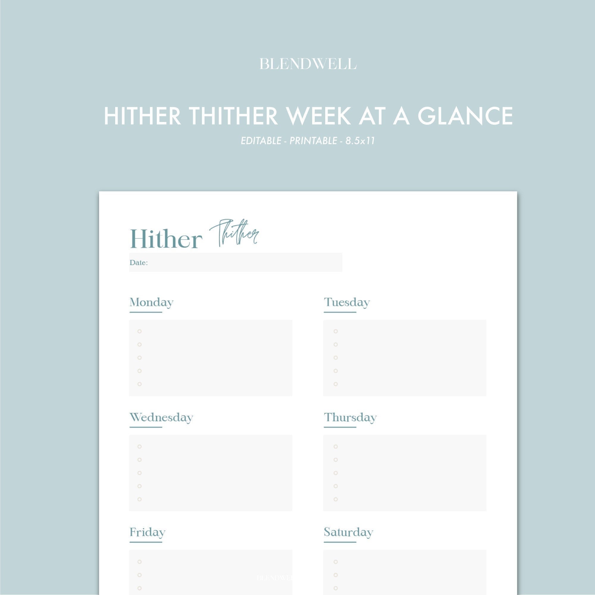 Weekly Schedule Planner, Kid Planner for Moms PDF, Blended Family ...