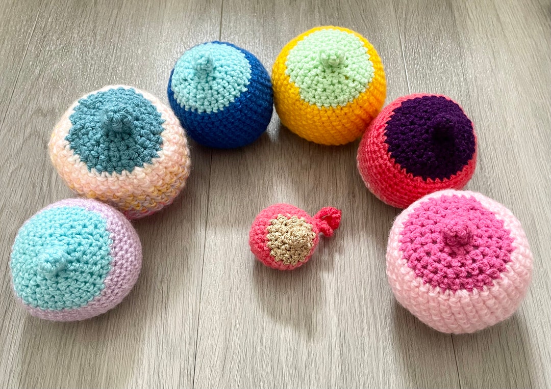 Midwife Tool- Colourful Crochet Breast - Etsy