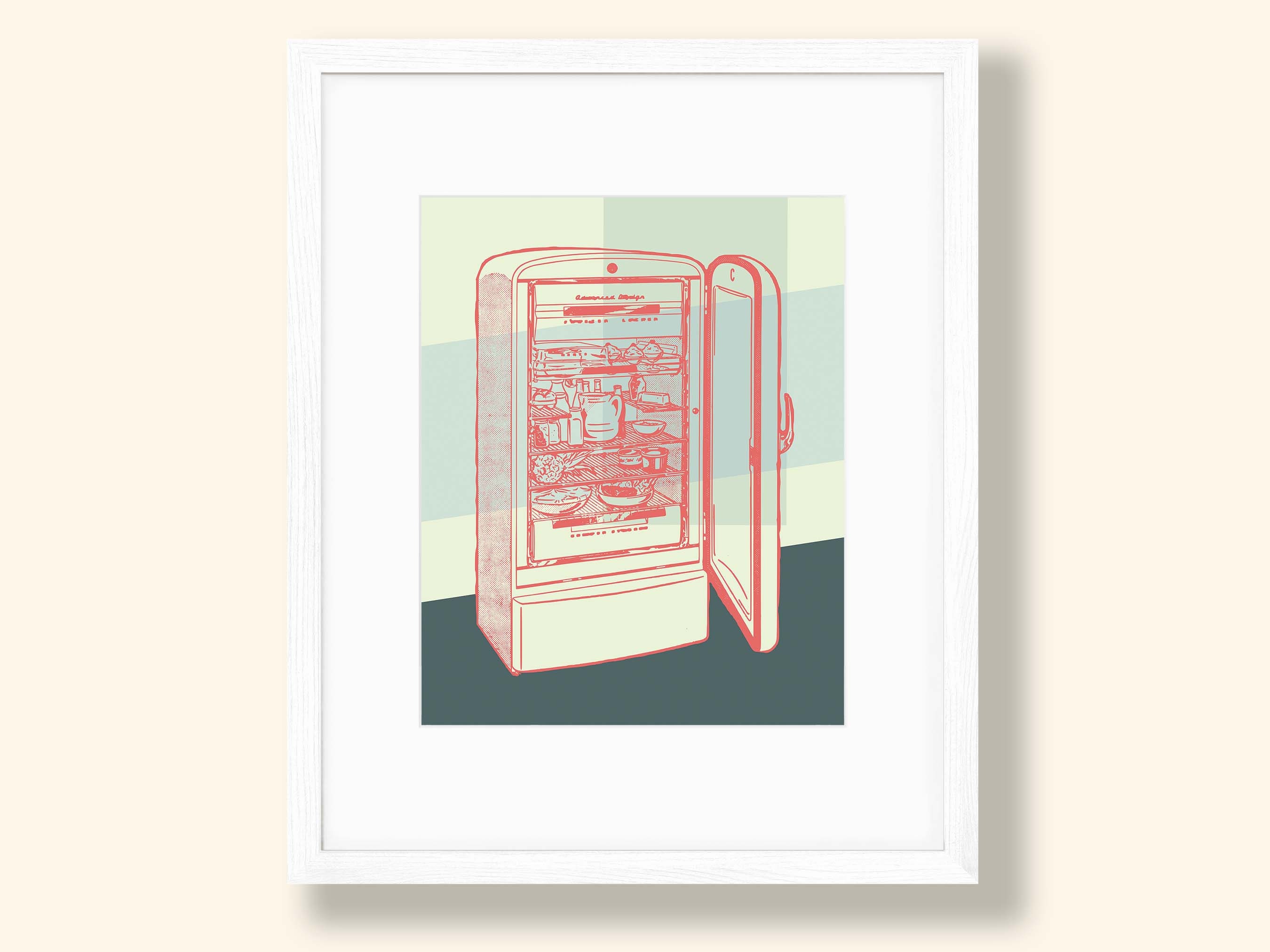 Retro Fridge Printable, Kitchen Wall Art, Breakfast Wall Decor, Instant ...