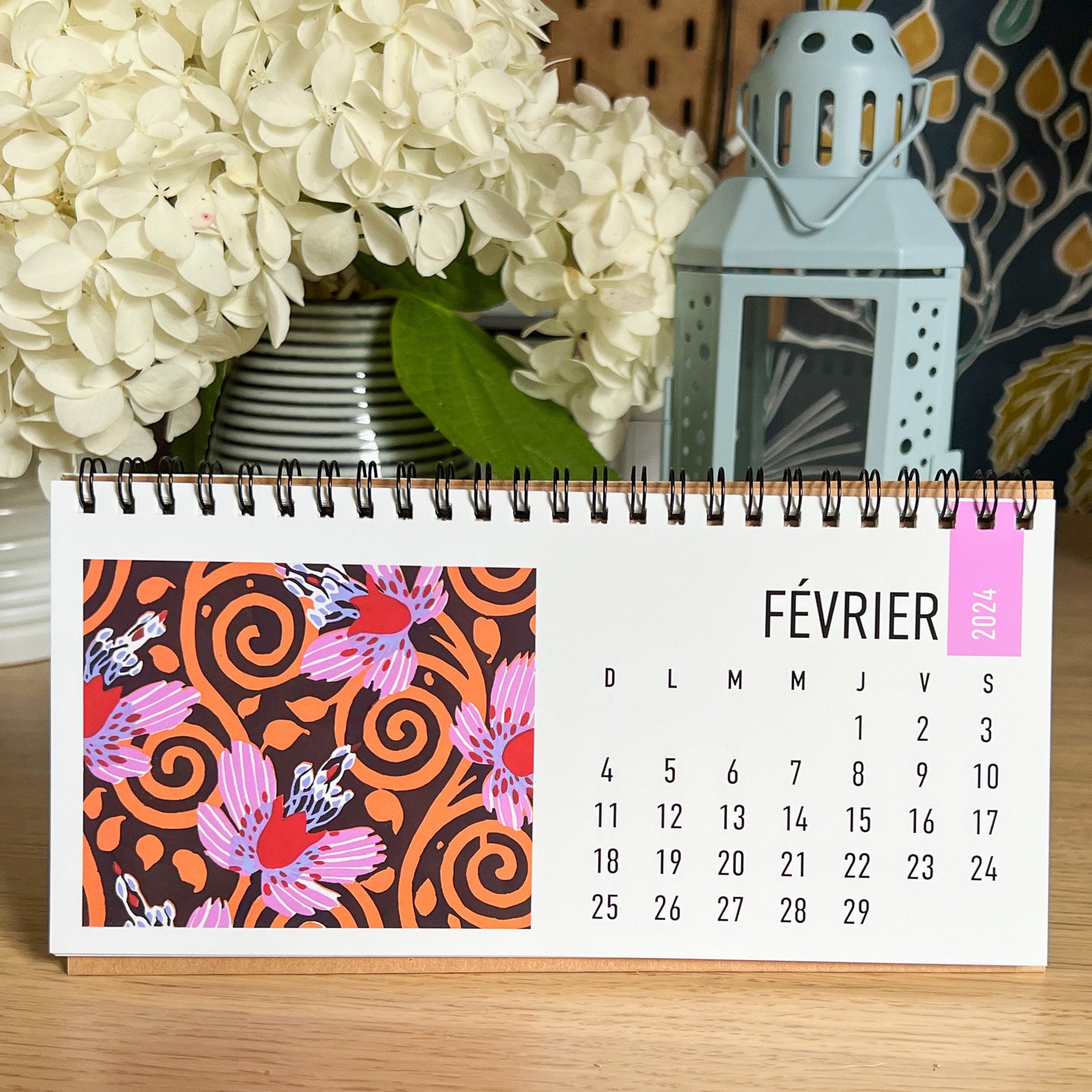 Calendrier De Bureau 2024, Calendrier Mensuel Coloré, Calendrier ...