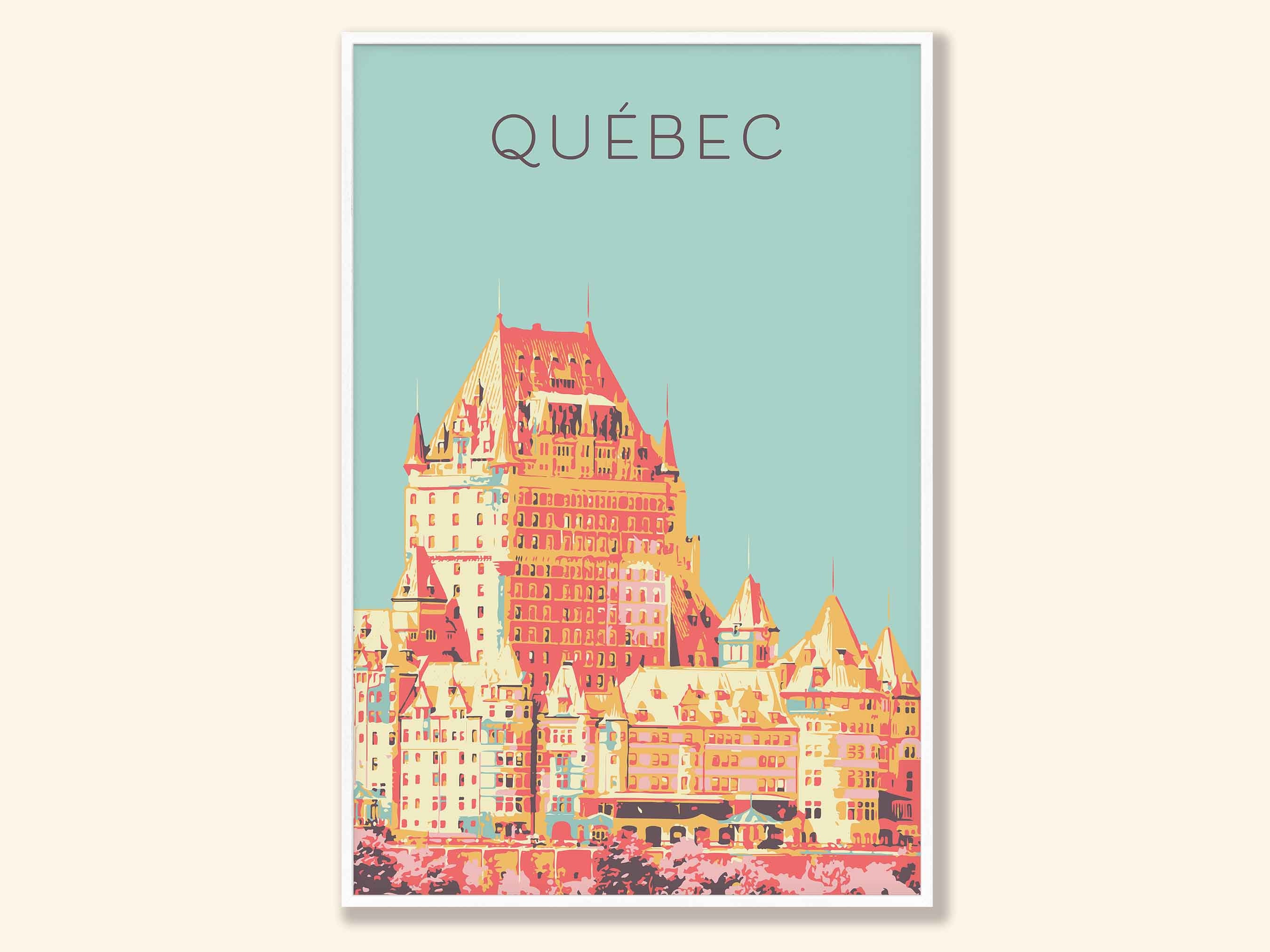 Quebec Print, Chateau Frontenac Poster, Vintage Style Wall Art, Quebec ...
