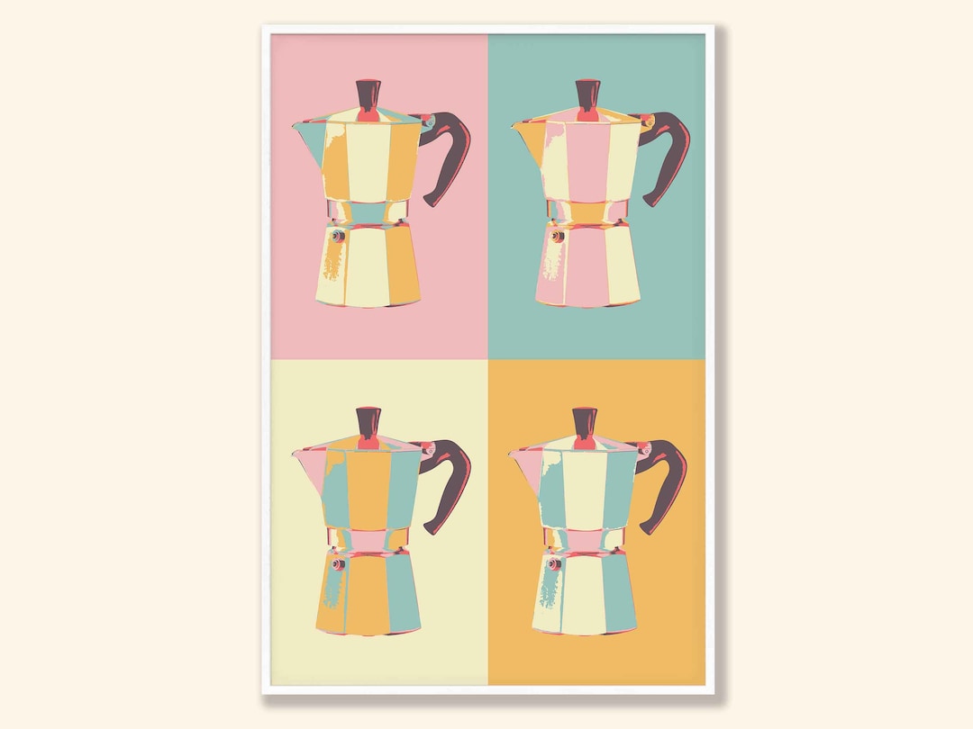 Coffee Maker Art Print, Kitchen Wall Art, Breakfast Wall Decor, Moka ...