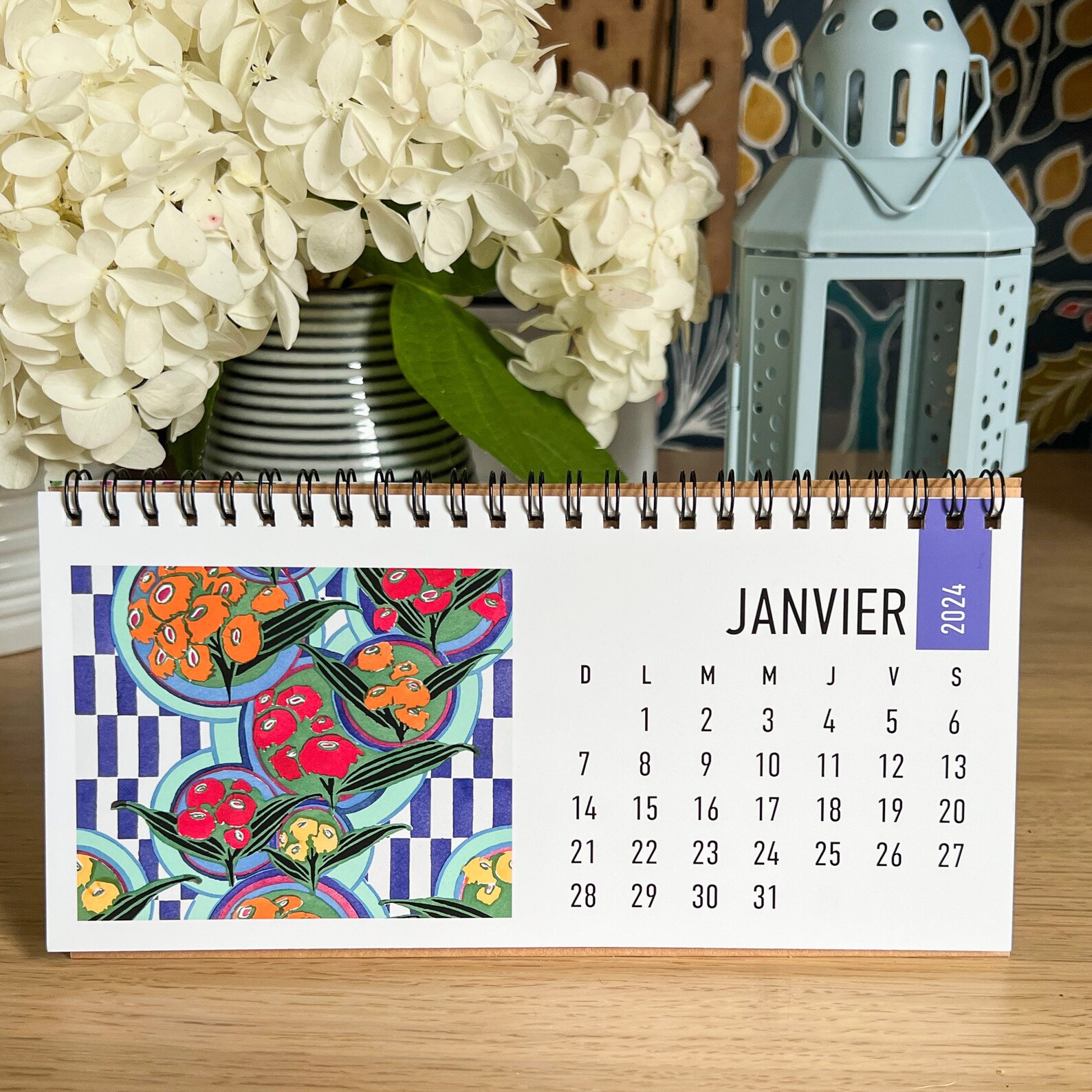 Calendrier De Bureau 2024, Calendrier Mensuel Coloré, Calendrier ...