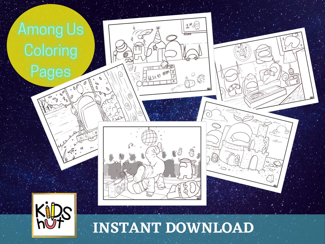 Among Us Coloring Pages, Printable PDF, Among Us Printables, Among Us ...