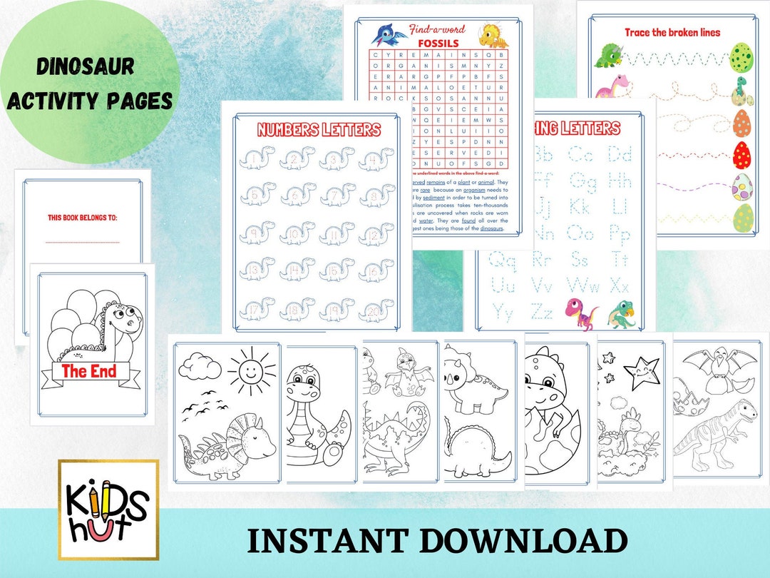 Dinosaur Activity Page,dinosaur Coloring Pages,dinosaur Printables ...