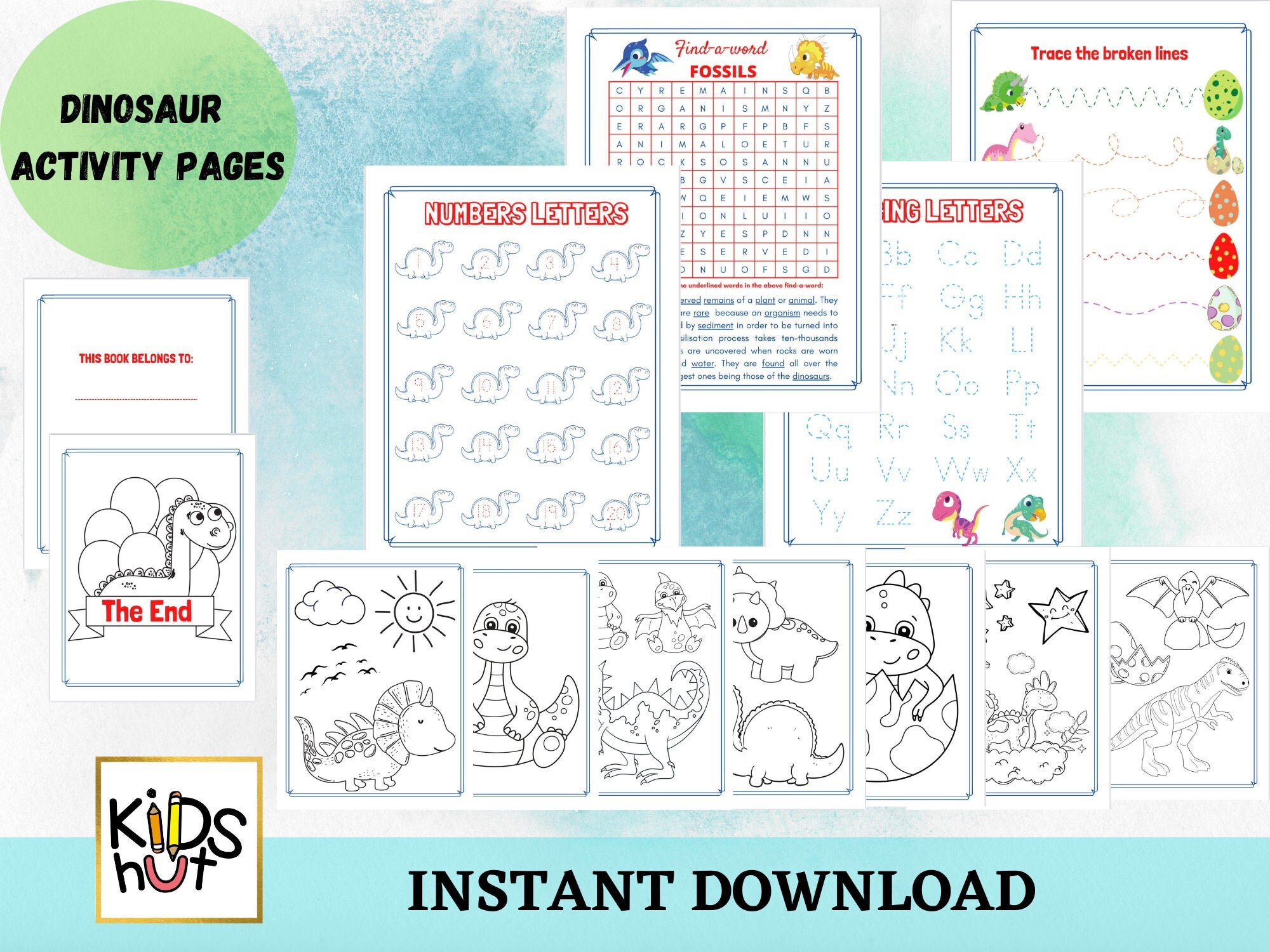 Dinosaur Activity Page,dinosaur Coloring Pages,dinosaur Printables ...