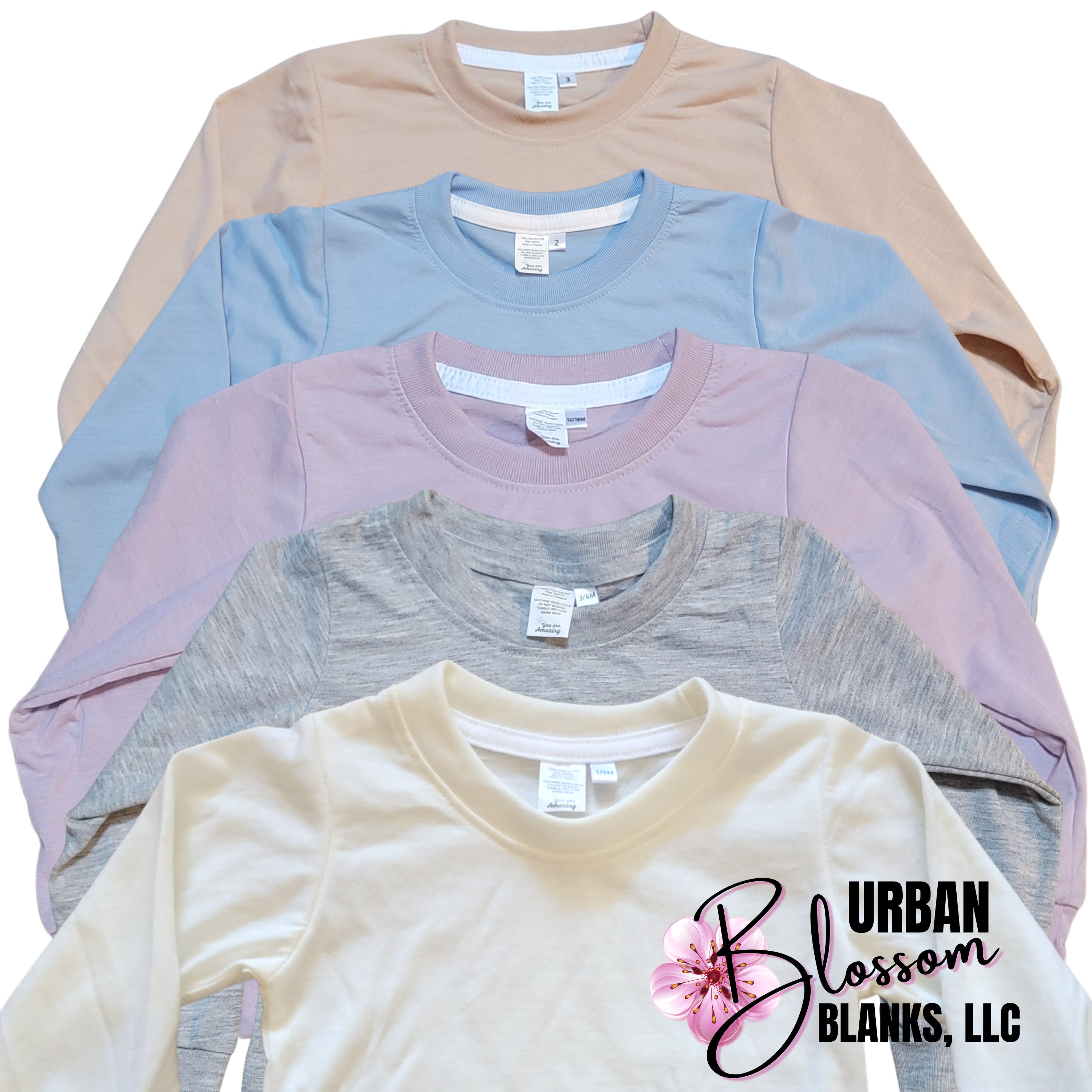 Adult Long Sleeve Shirts for Sublimation - Colored 100% Polyester ...