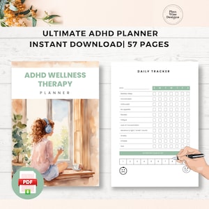 Ultimate ADHD Printable Planner Therapy, Undated, Instant Download, A4 ...