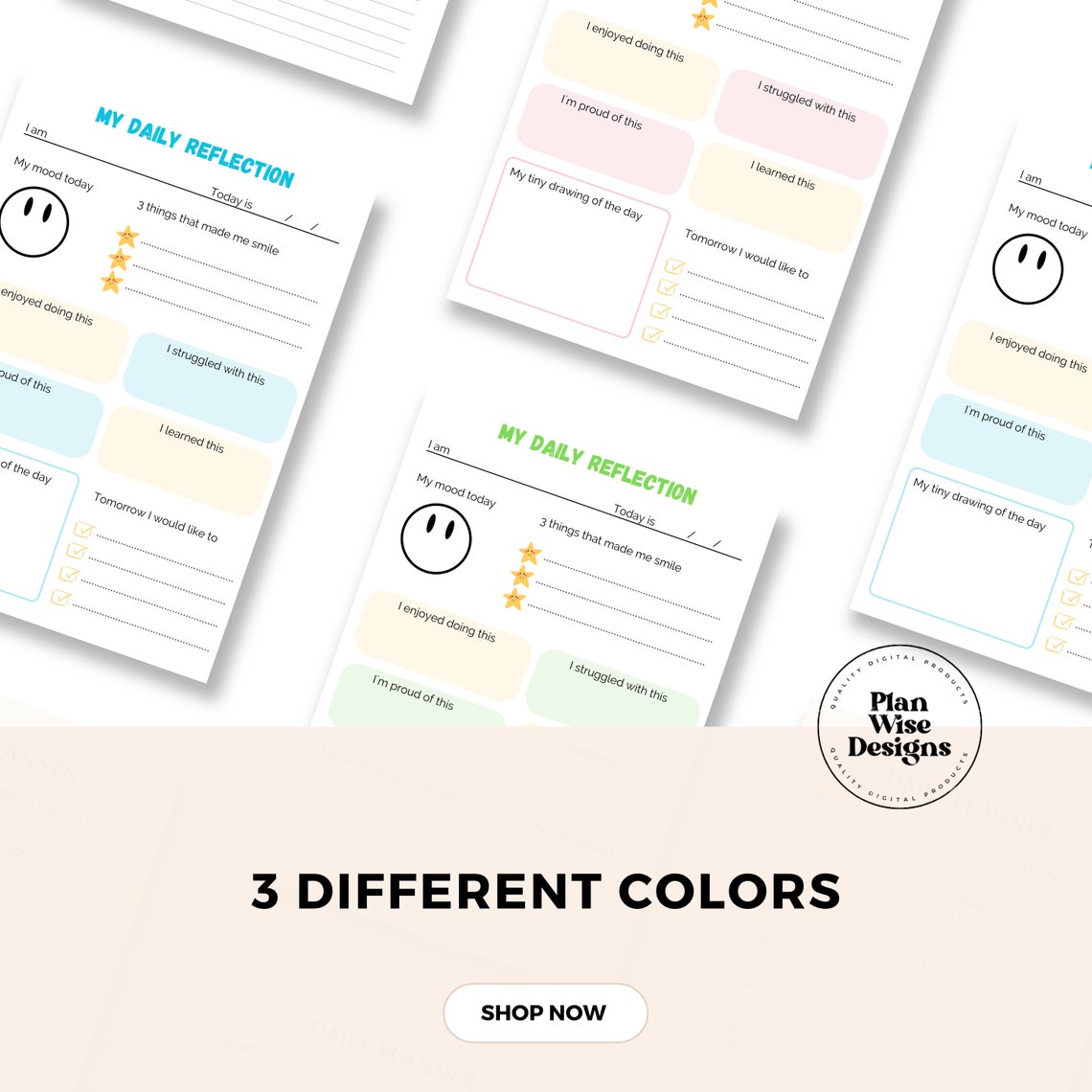 Daily Reflection Printable for Children Activity Self Discovery Kids ...