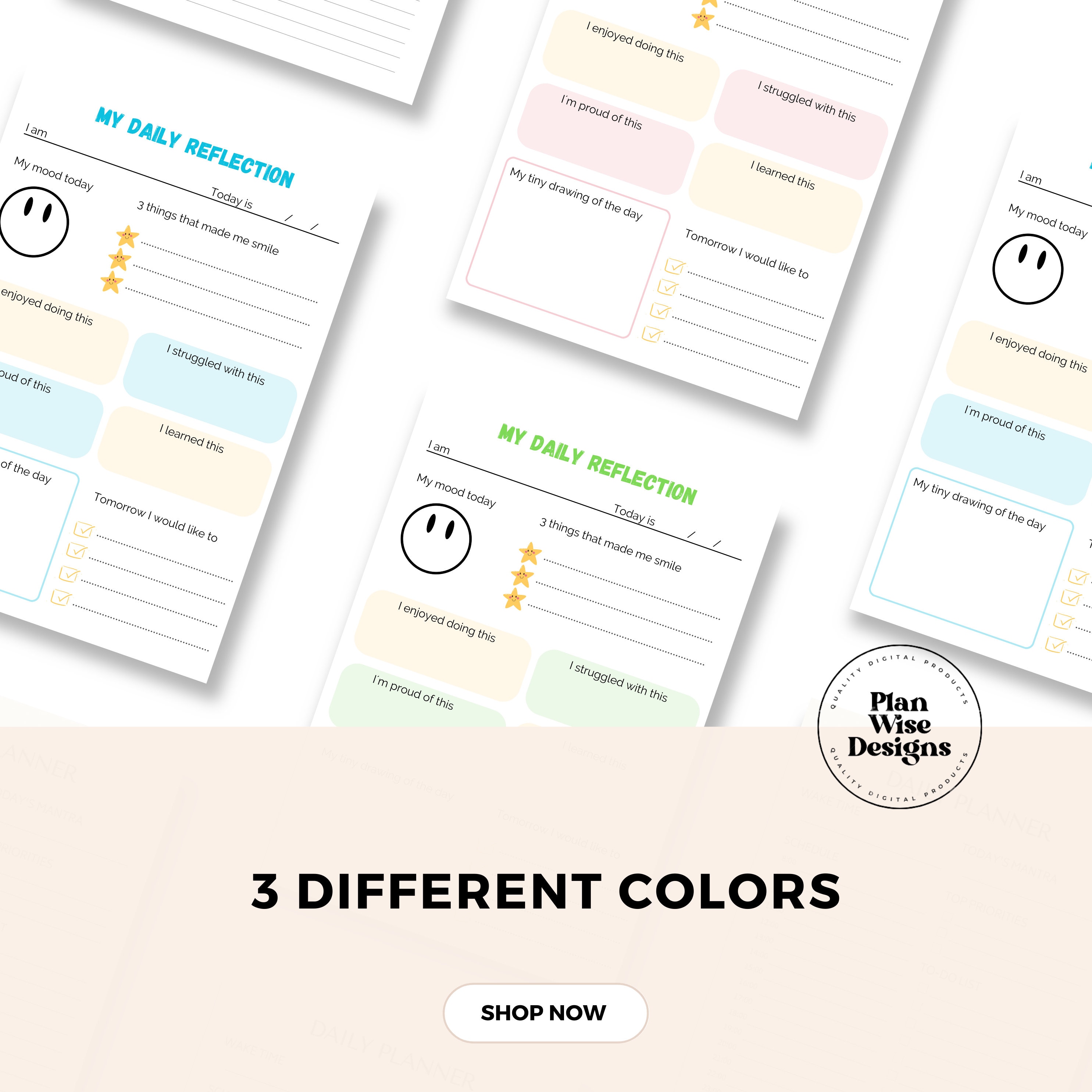 Daily Reflection Printable for Children Activity Self Discovery Kids ...