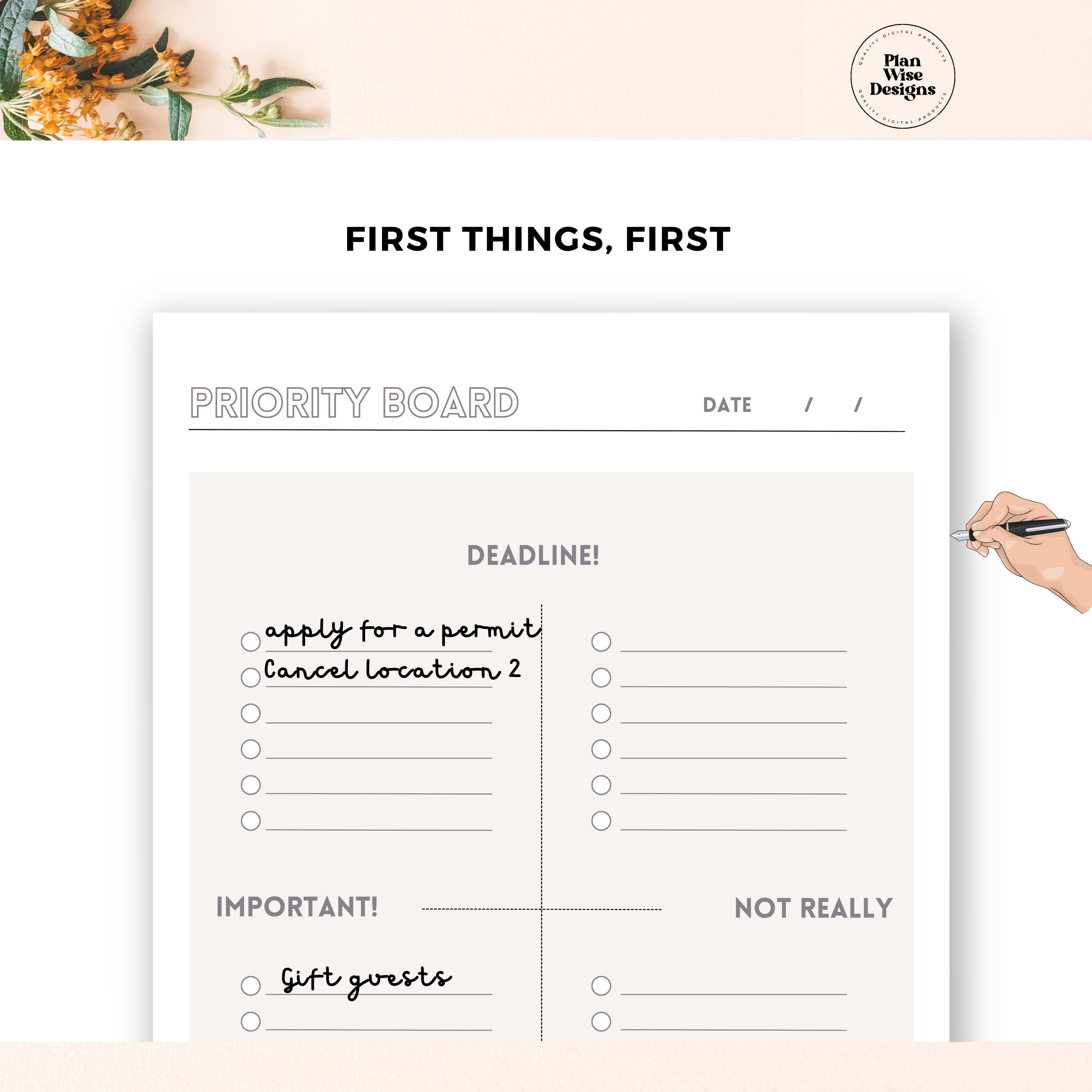 Project Planner Printable, 2024 Productivity Planner, Task Tracker ...