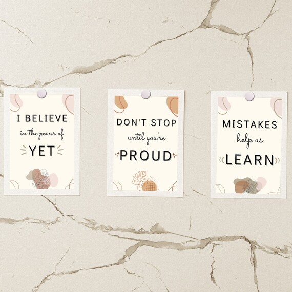 Aesthetic Growth Mindset Cards Coping Skills Growth Mindset - Etsy