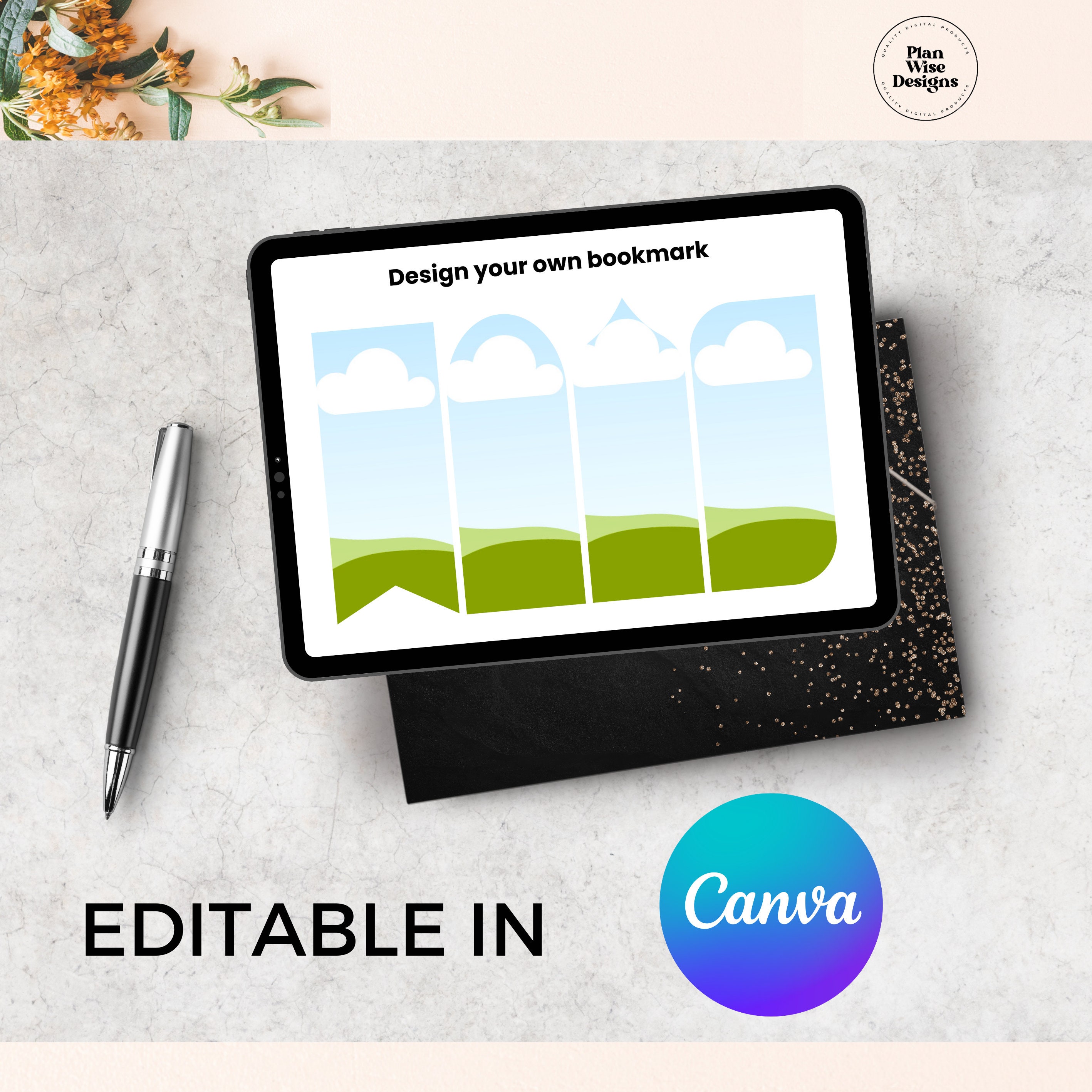 Bookmarks for Booklovers Printable Watercolor Design Your Own Bookmark ...