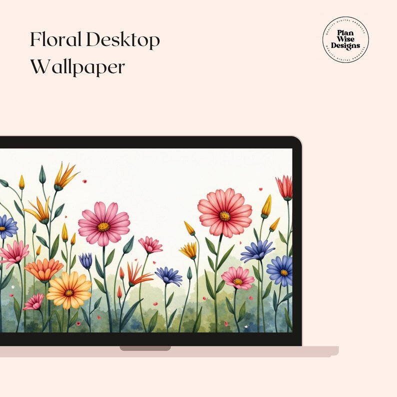 Floral Wildflower Desktop Wallpaper | Digital Download (set of 2) | PC ...