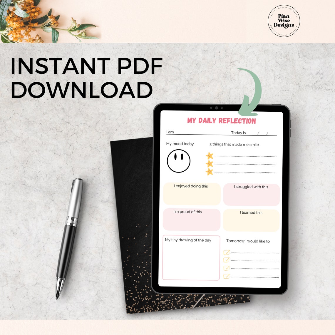 Daily Reflection Printable for Children Activity Self Discovery Kids ...