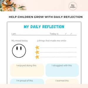 Daily Reflection Printable for Children Activity Self Discovery Kids ...